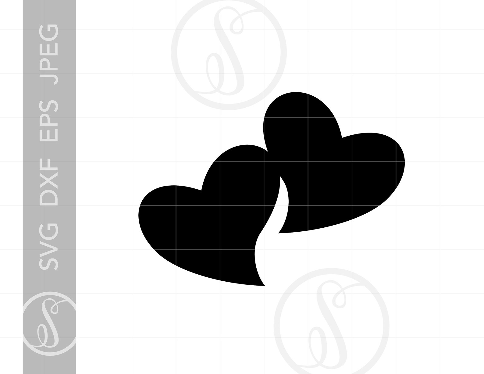 Two Hearts SVG Two Hearts Clipart Two Hearts Silhouette - Etsy