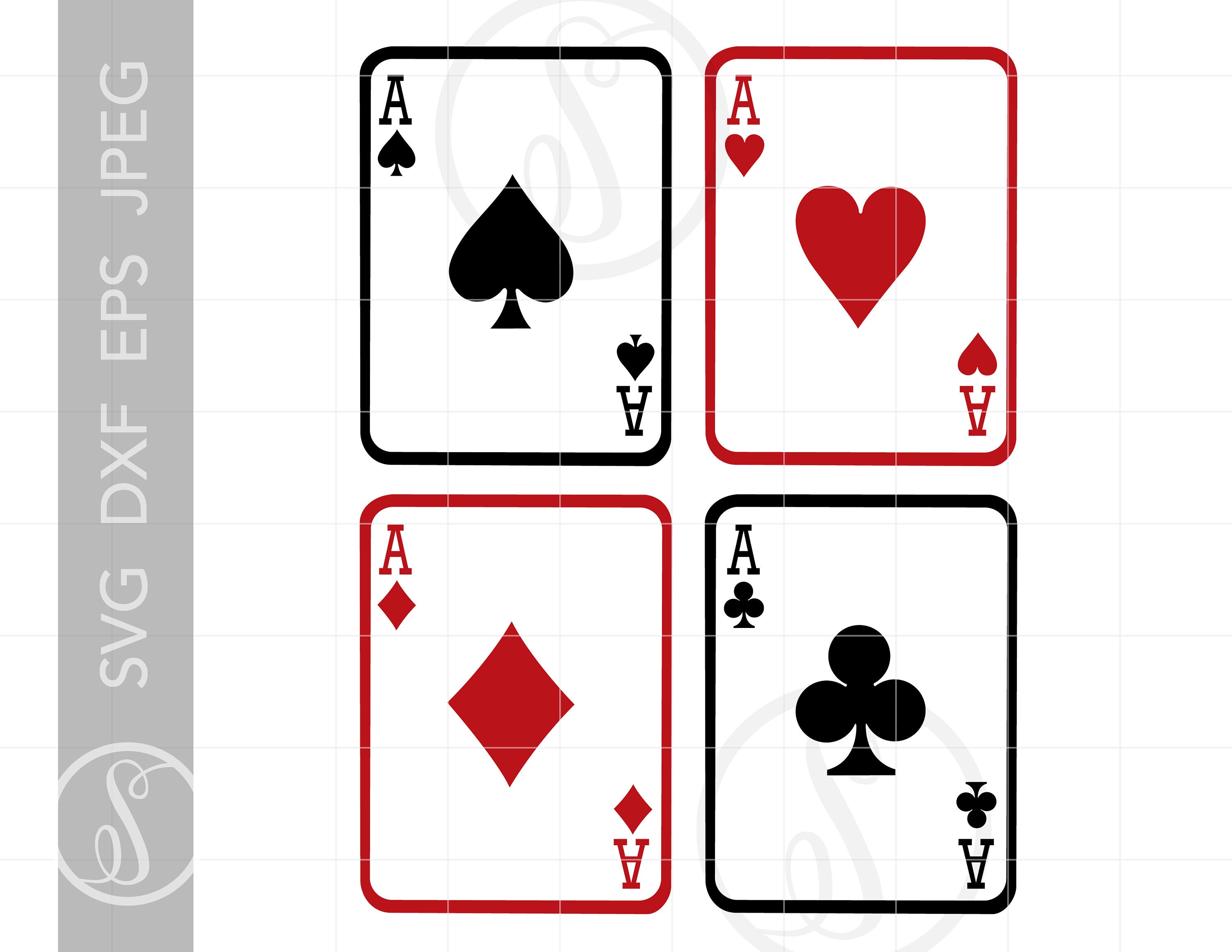 Ace of Hearts SVG Ace of Spades SVG Ace of Diamonds SVG | Etsy UK