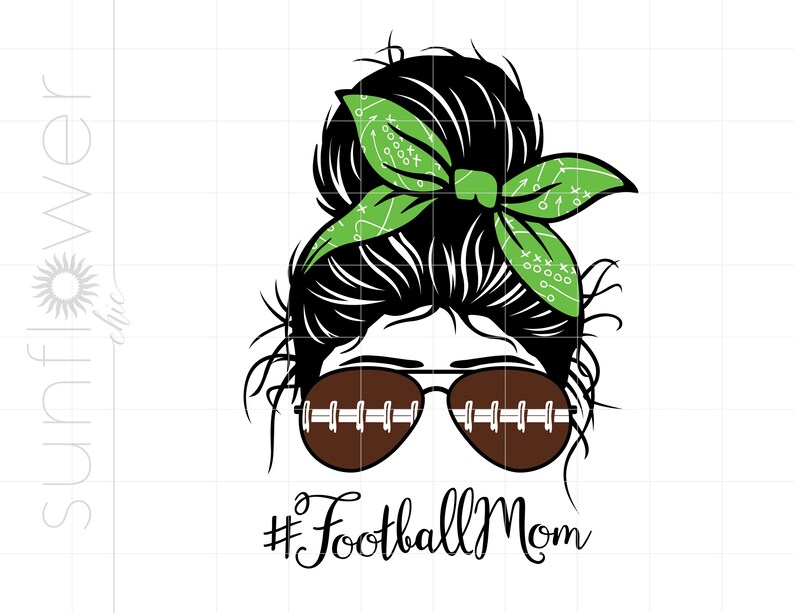 Football Mom Svg Football Messy Bun Svg Cut Files Football Etsy New