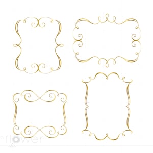 Gold SVG Clipart Borders Dxf Eps Jpeg | Gold Doodle Frames Cut File ...