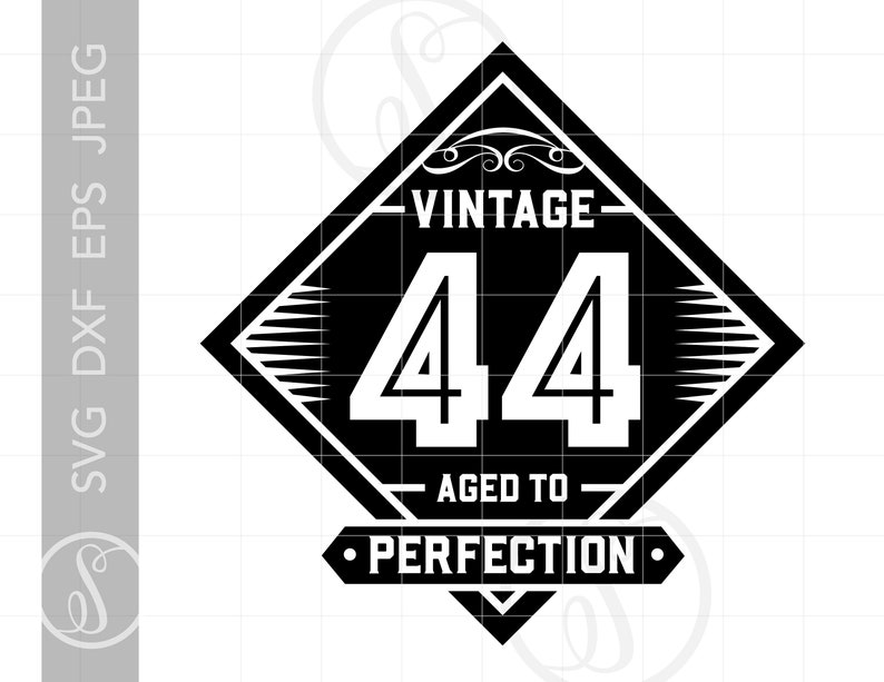 Vintage 44 SVG Clipart Vintage 44 Cut File Vintage 44 Aged | Etsy