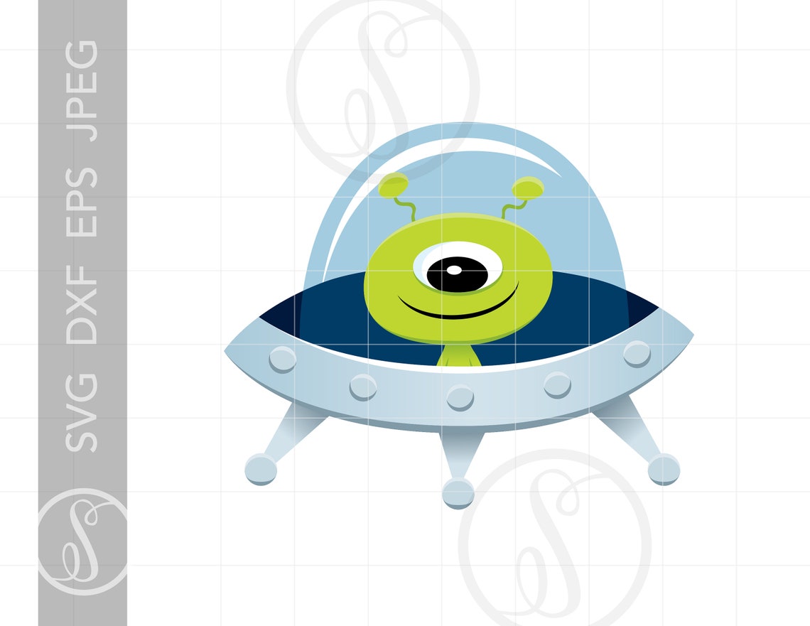 UFO SVG Vector UFO Clipart Ufo Print and Cut File Ufo - Etsy