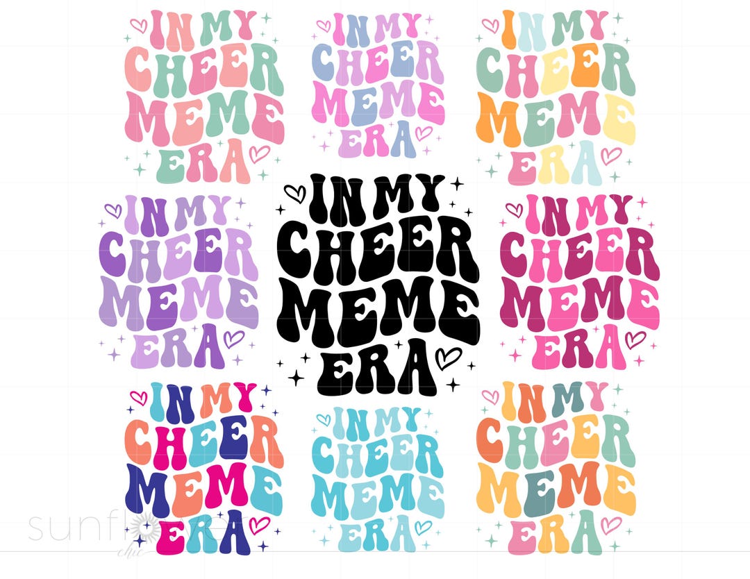 In My Cheer Meme Era Svg Bundle, Groovy Letters Cheer Shirt Svg ...