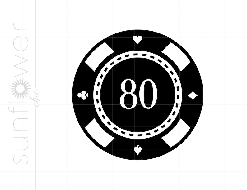 80th Poker Chip SVG 80 Poker Chip Clipart 80th Birthday - Etsy