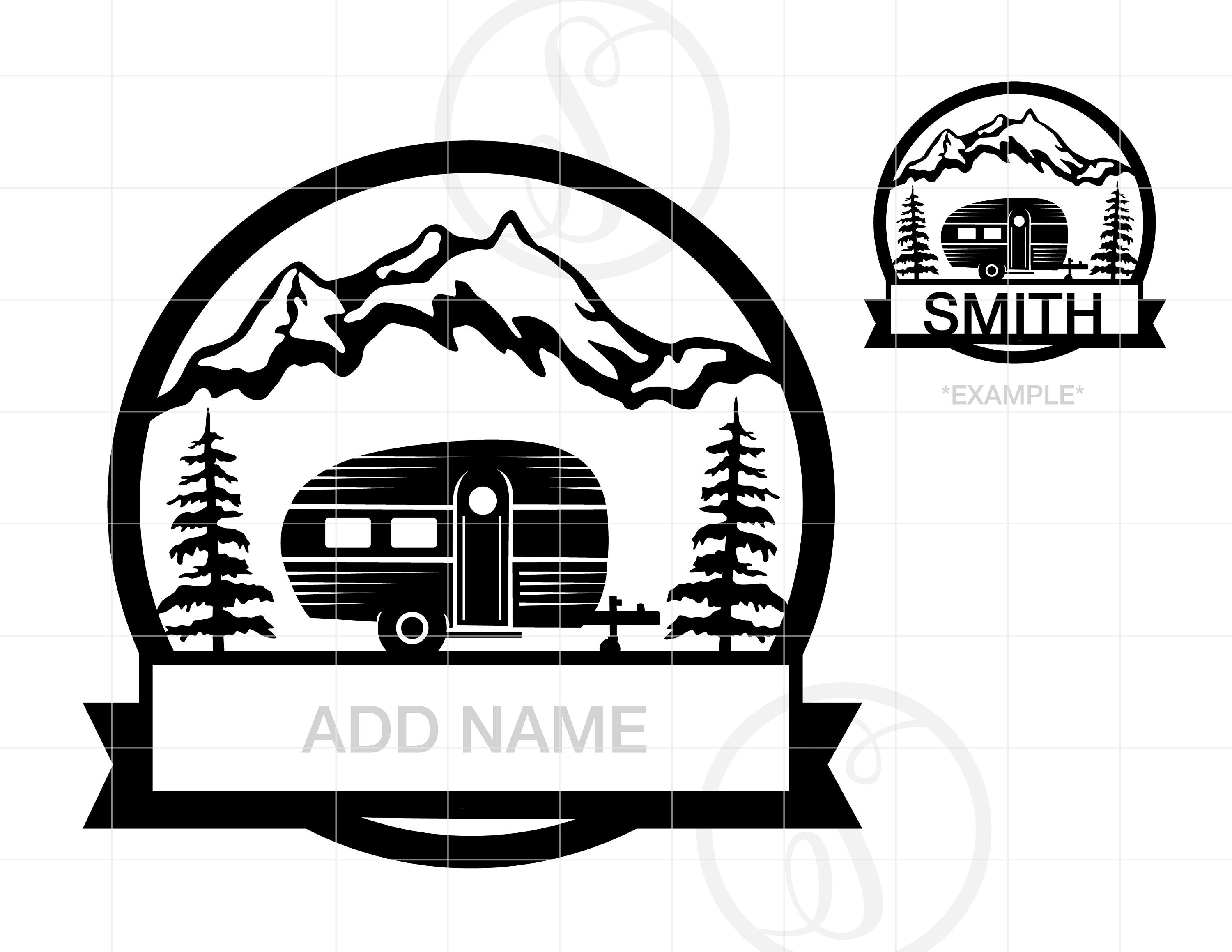 Camper RV Name Frame SVG Camper Silhouette Download Cut File | Etsy