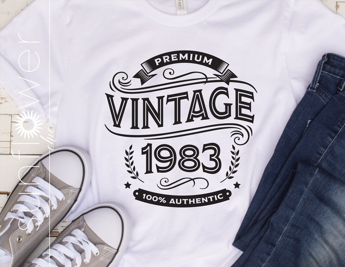 1983 Birthday SVG | 1983 Birthday Cricut Silhouette | 1983 Sublimation ...