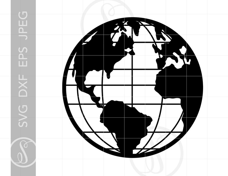 Globe SVG Globe Silhouette Cricut Download Cut File Globe | Etsy
