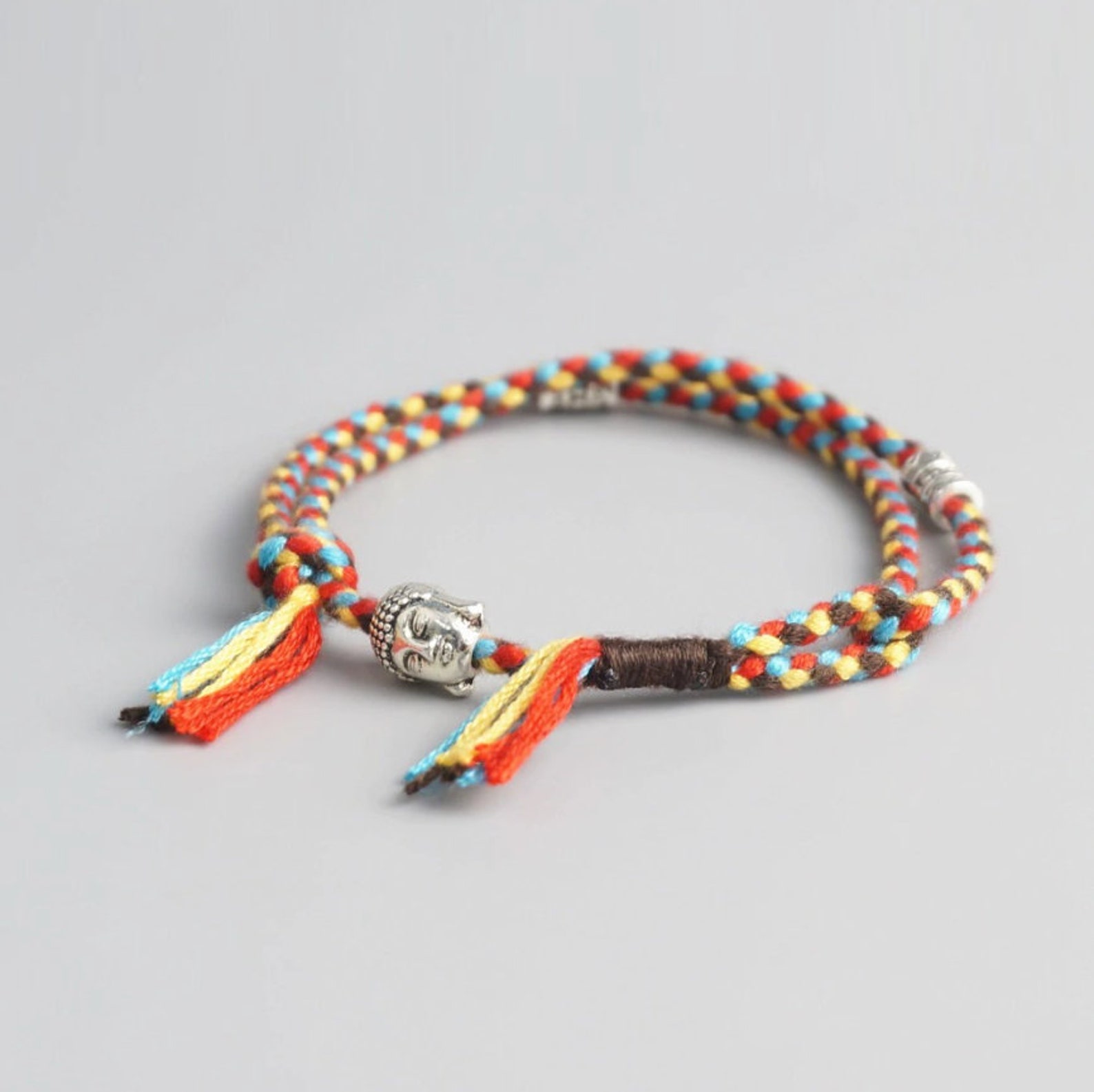 Buddha Amulet Bracelet Multi Colored Braided Bracelet Yoga - Etsy