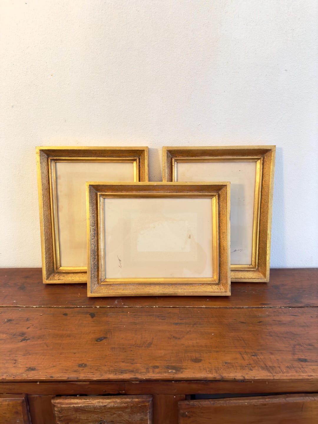 Vintage Gold Wooden Frames, Set of Gold Frames, Vintage Photo Frames ...