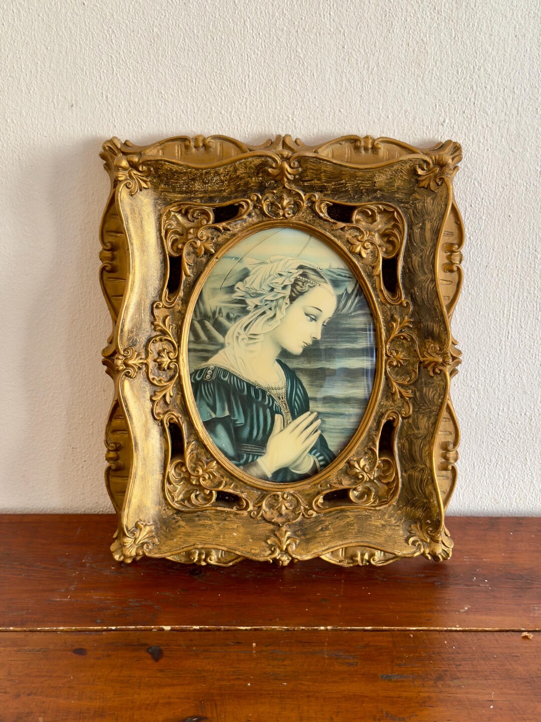 Antique Catholic Art, Solid Rococo Gesso Frame, Antique Gold Frame ...