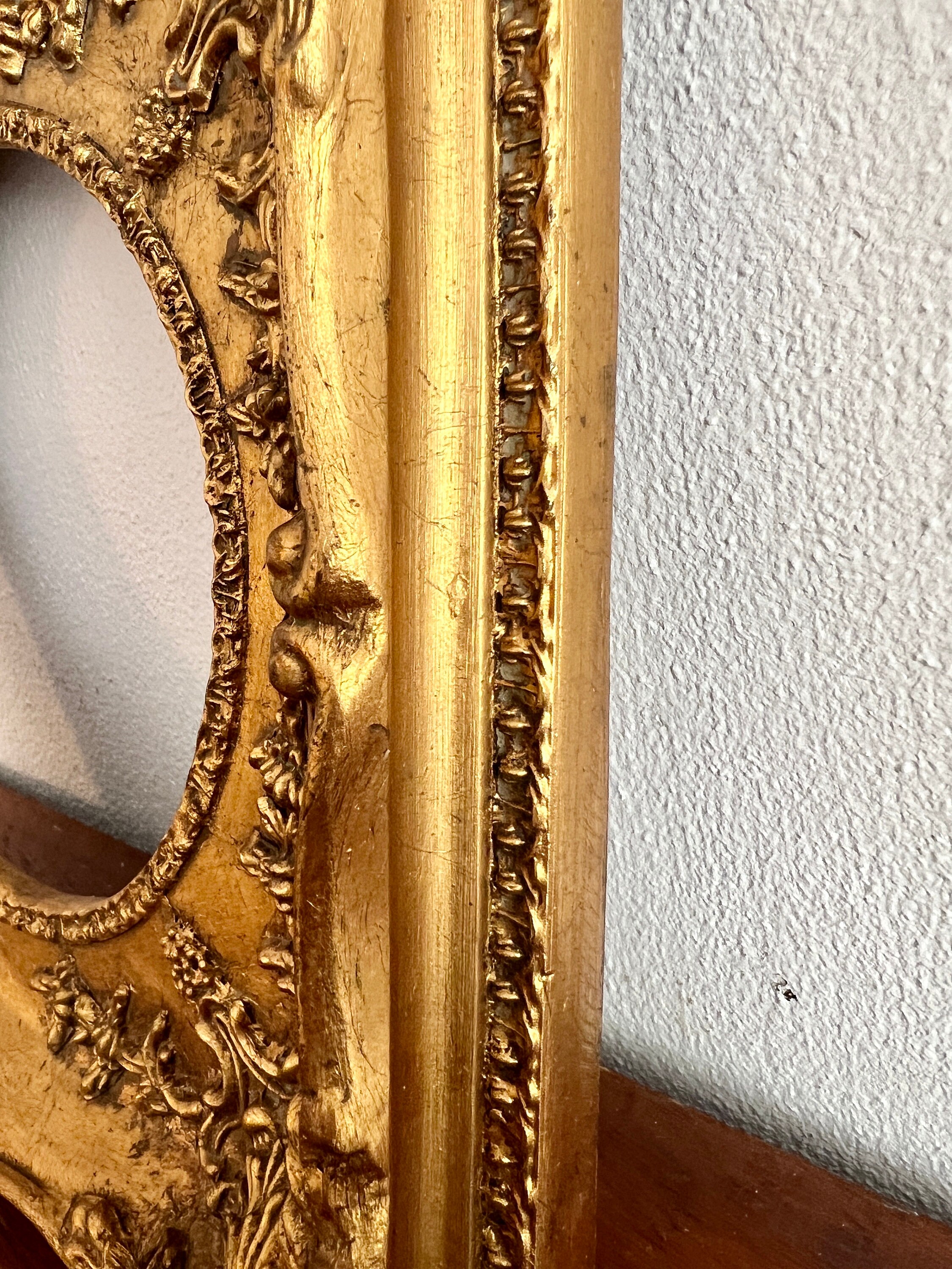 Antique French Frame, Small Gold Frame for Art, Gilded Gesso Frame ...