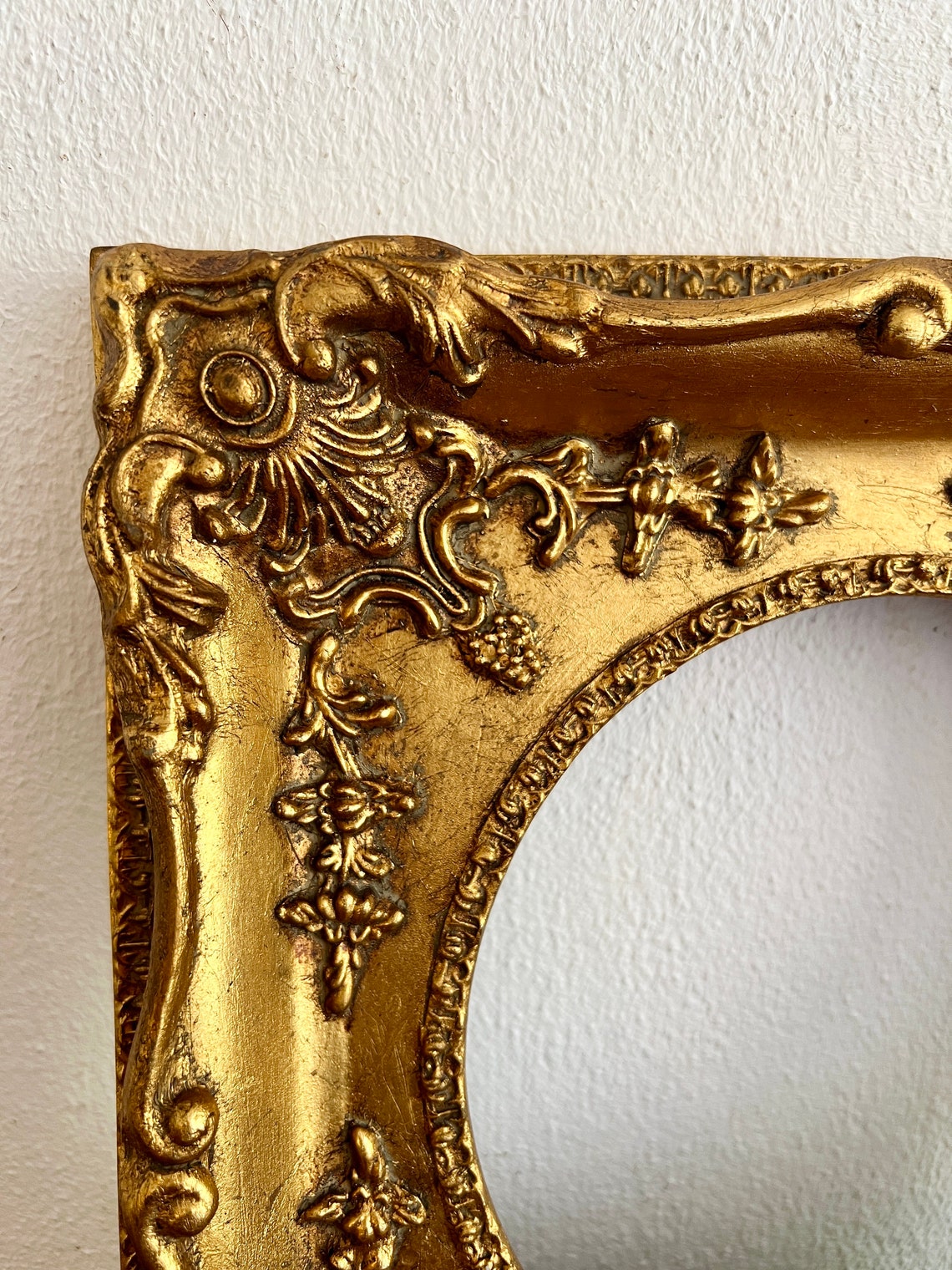Antique French Frame, Small Gold Frame for Art, Gilded Gesso Frame ...