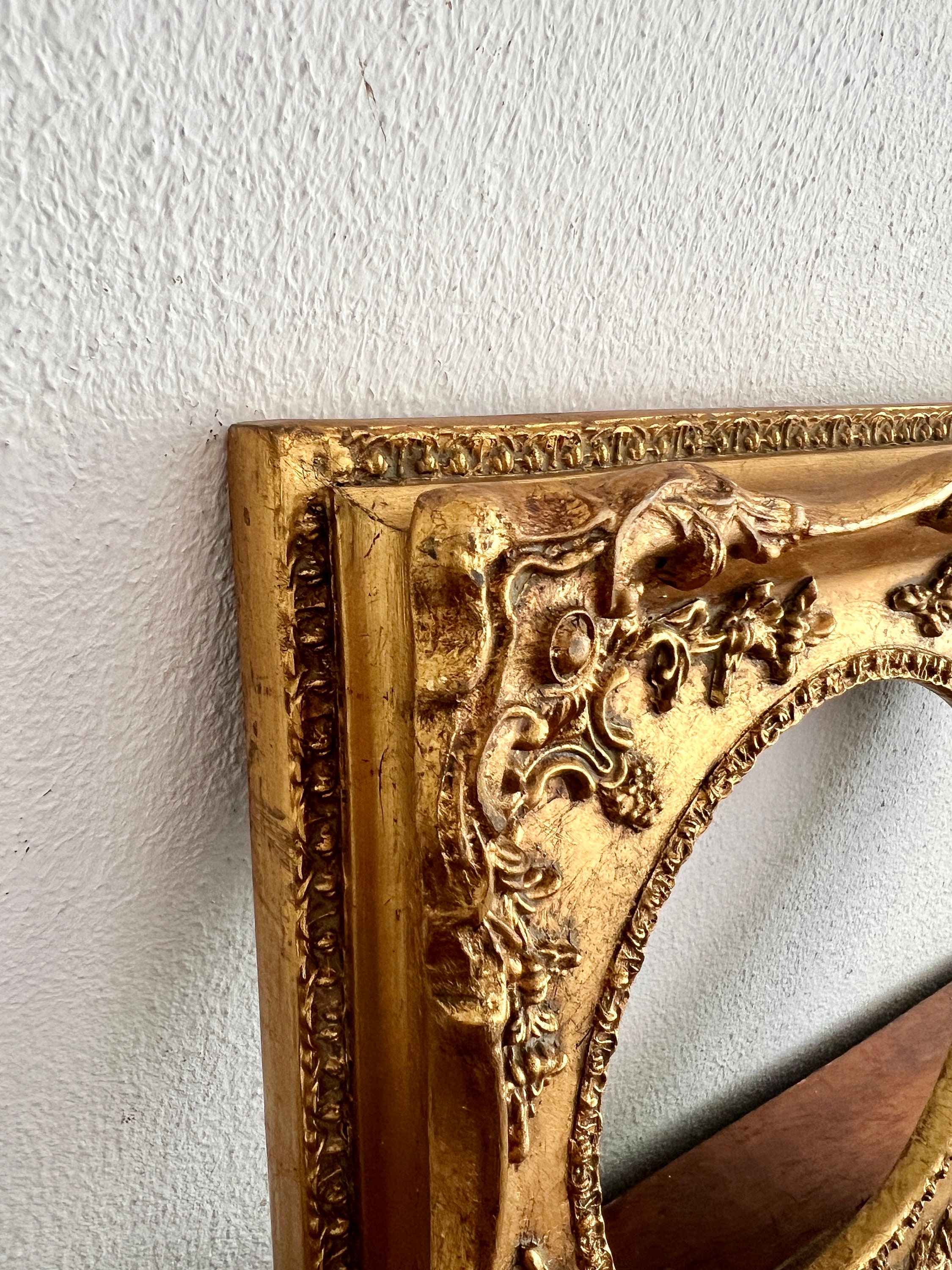 Antique French Frame, Small Gold Frame for Art, Gilded Gesso Frame ...