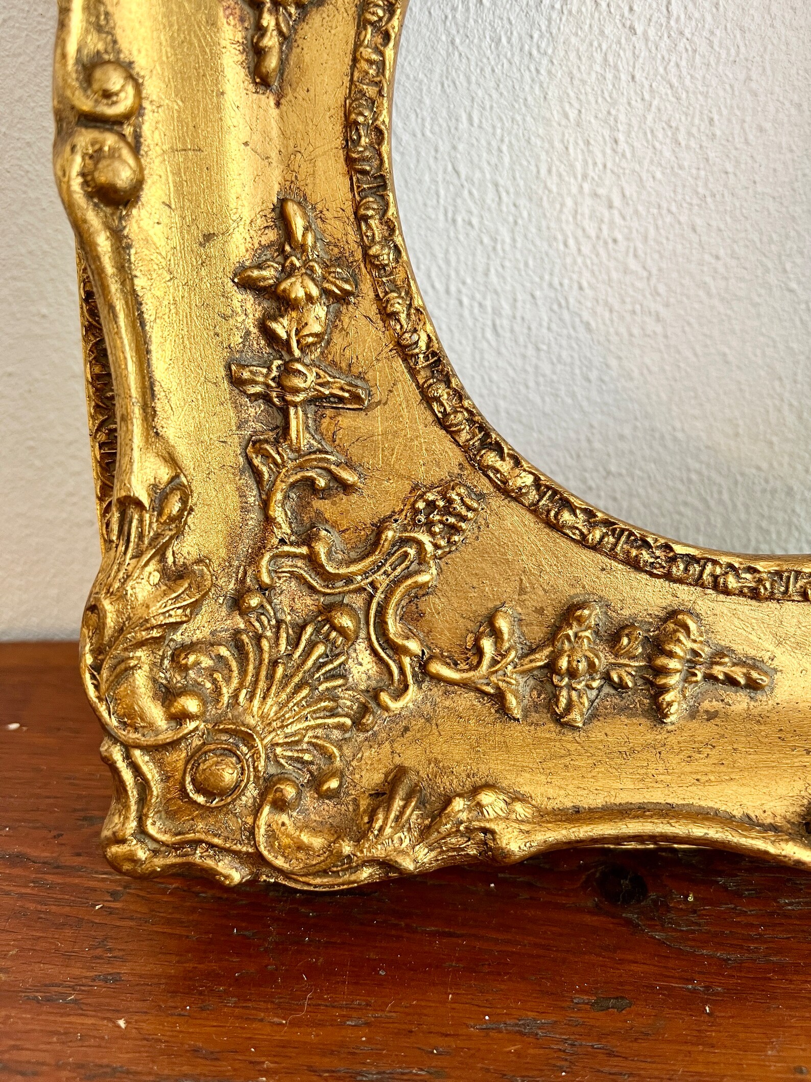 Antique French Frame, Small Gold Frame for Art, Gilded Gesso Frame ...