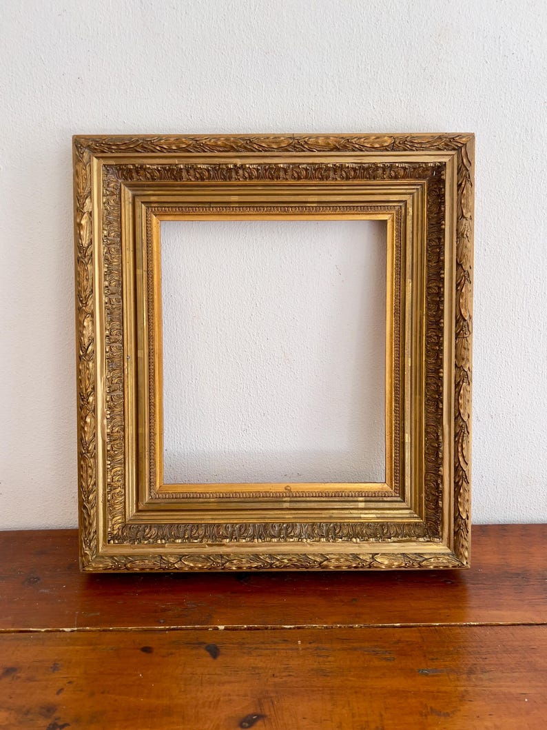 Antique Gold Frame, Gold Gesso Frame, Gold Picture Frame, Gilded Frame ...