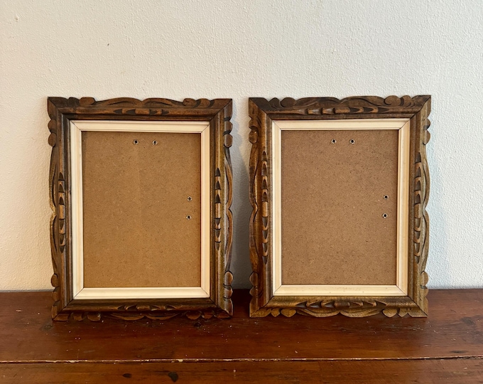 Vintage Wooden Frames, Pair of Frames, Set of Carved Wooden Frames ...