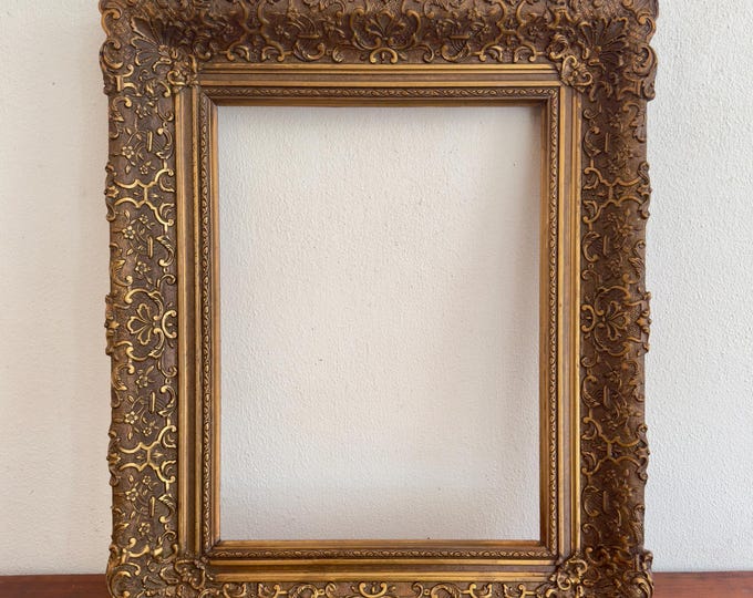 Ornate Frame for Art , Antique Gold Frame, Vintage Gold Wood Frame ...