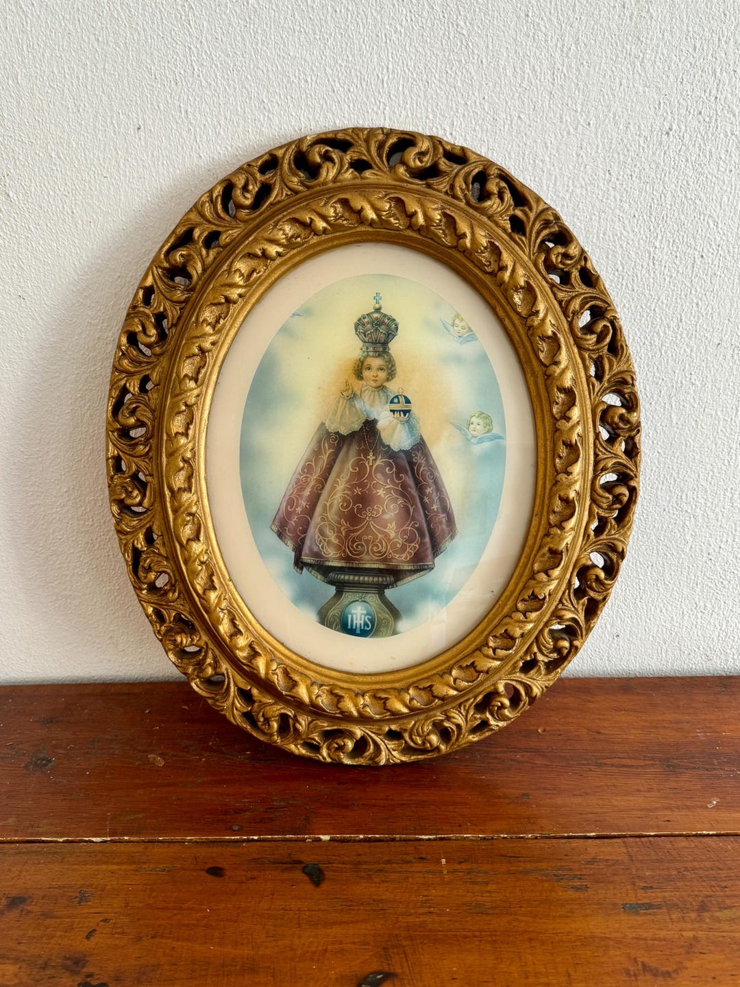 Antique Catholic Art, Solid Gold Gesso Frame, Antique Gold Frame ...