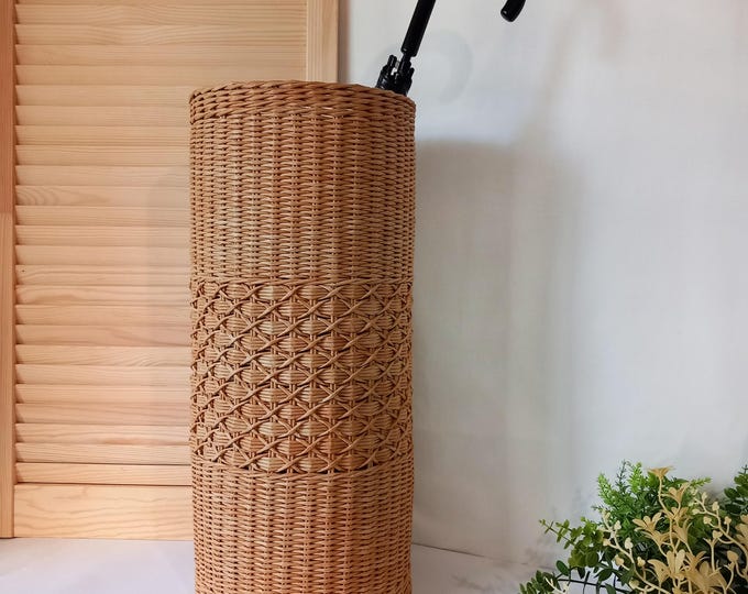 Wicker Umbrella Stand, Umbrella Holder, Tall Basket for Entryway. - Etsy