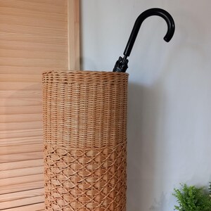 Wicker Umbrella Stand, Umbrella Holder, Tall Basket for Entryway. - Etsy