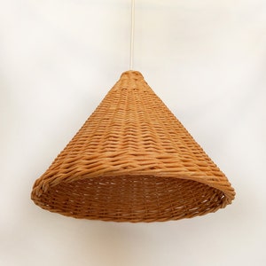 Rattan Lamp Shade, Cone Pendant Lamp Shade, Woven Pendant Light, Rattan ...