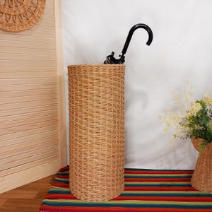 Wicker Umbrella Stand, Umbrella Holder, Tall Basket for Entryway. - Etsy