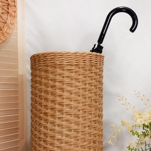 Wicker Umbrella Stand, Umbrella Holder, Tall Basket for Entryway. - Etsy