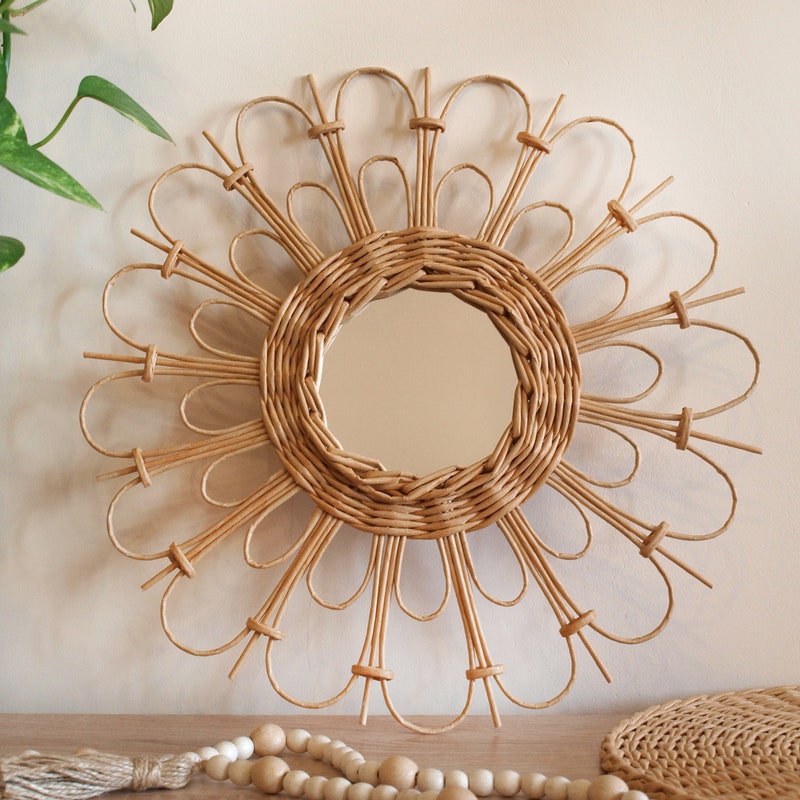 Rattan Mirror - Etsy