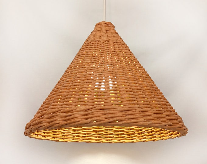 Rattan Lamp Shade, Cone Pendant Lamp Shade, Woven Pendant Light, Rattan ...