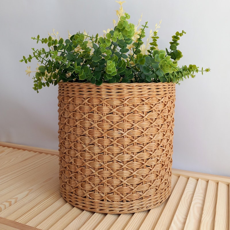 Wicker Planter - Etsy
