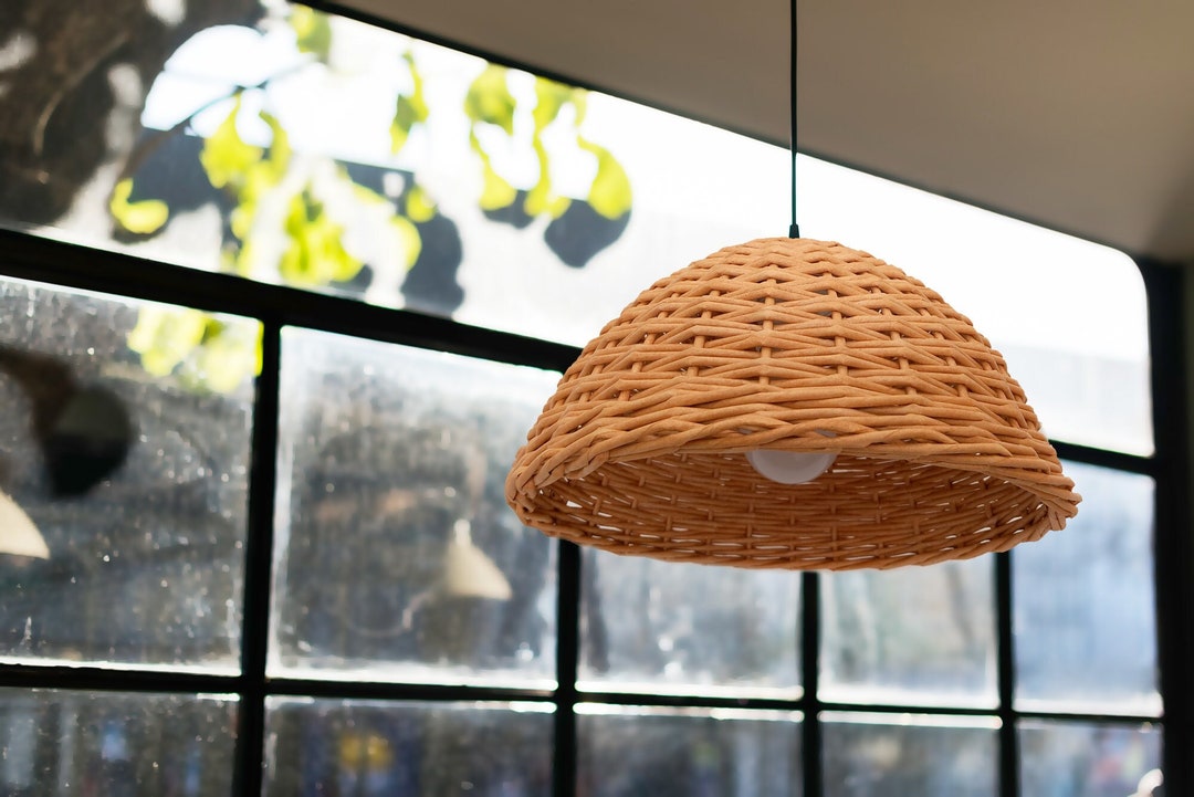 Small Rattan Pendant Light Wicker Rattan Lampshade Rattan - Etsy