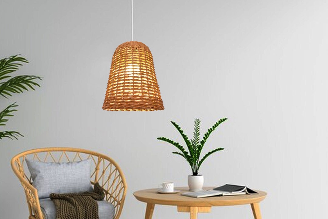 Rattan Pendant Lamp Shade Fish Trap Lamp Living Room Light - Etsy UK