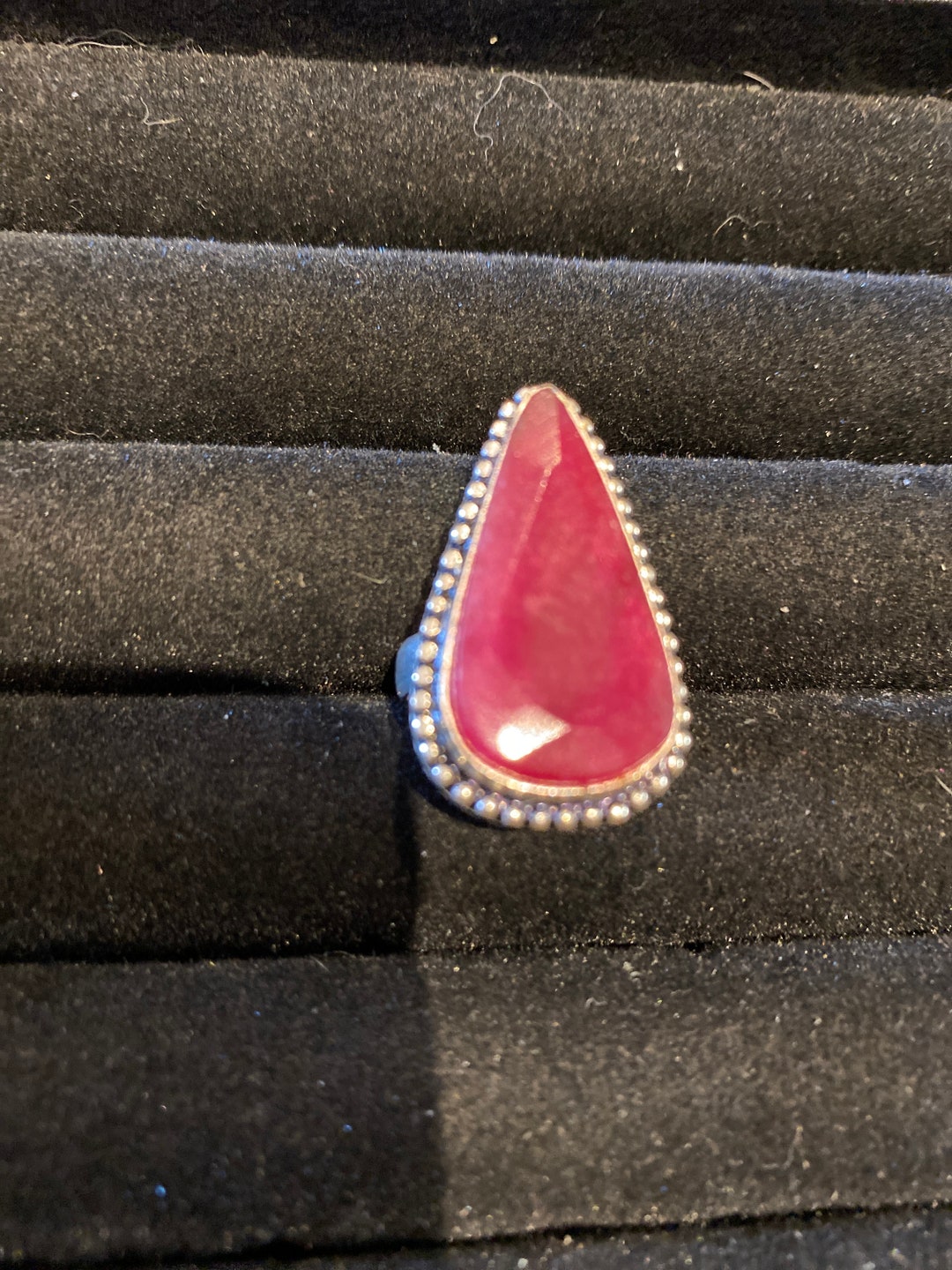 Genuine Earth Mined Ruby Solid Sterling Silver Ring Size 8 - Etsy