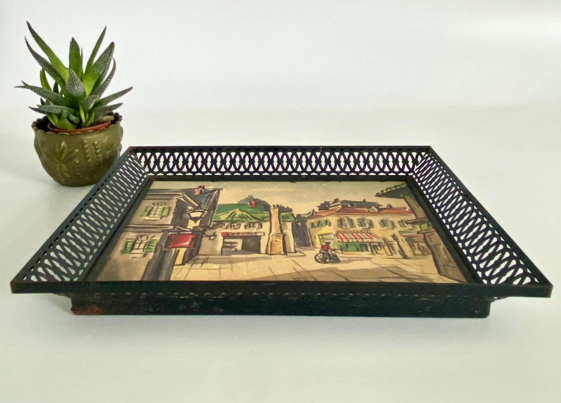 Vintage Paris Watercolor Print by John R. Good Mid Century | Etsy