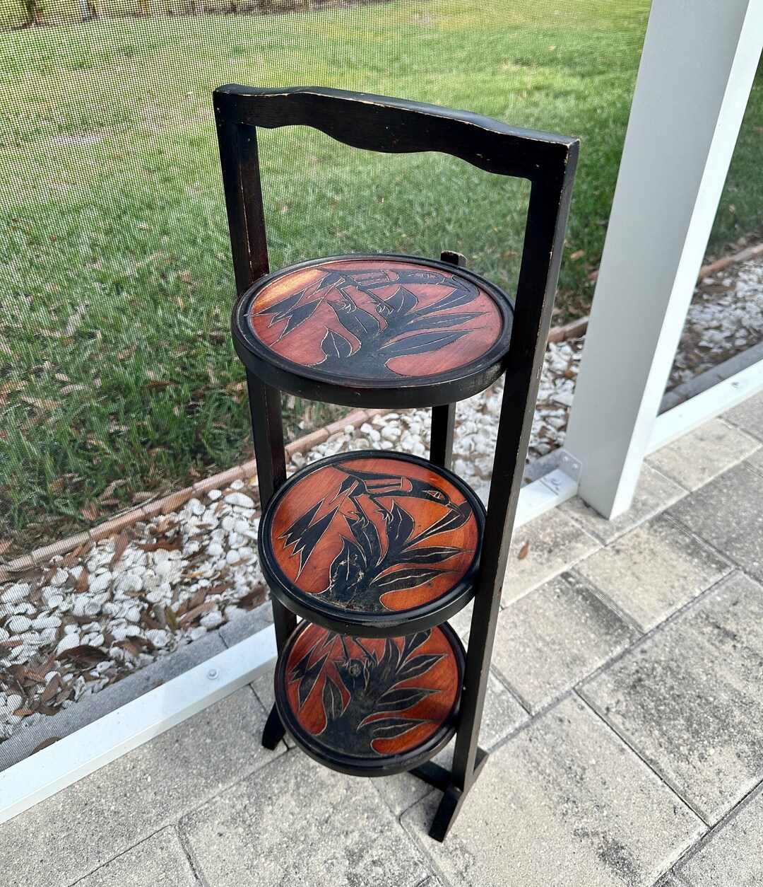 Vintage Mahogany Wood Folding 3 Tier Pie Stand, Plant Stand - Etsy