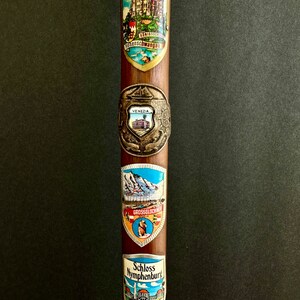 Vintage Walking Stick Cane With 22 Badges Medallions - Etsy