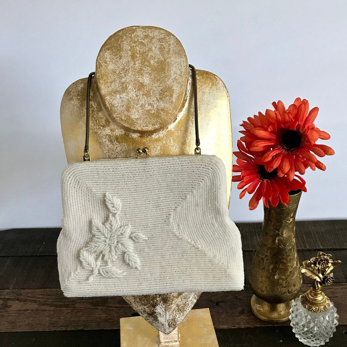 Vintage Simon Beaded Purse Made in Hong Kong White Micro | Etsy