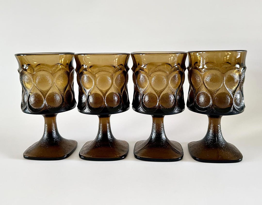 Set of 4 Vintage Noritake Spotlight Water Goblets in Walnut Brown - Etsy