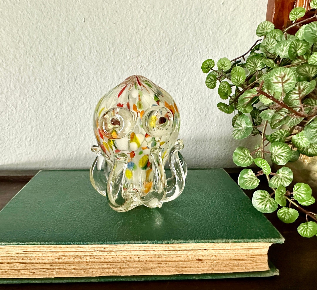Vintage Art Glass Octopus Paperweight - Etsy