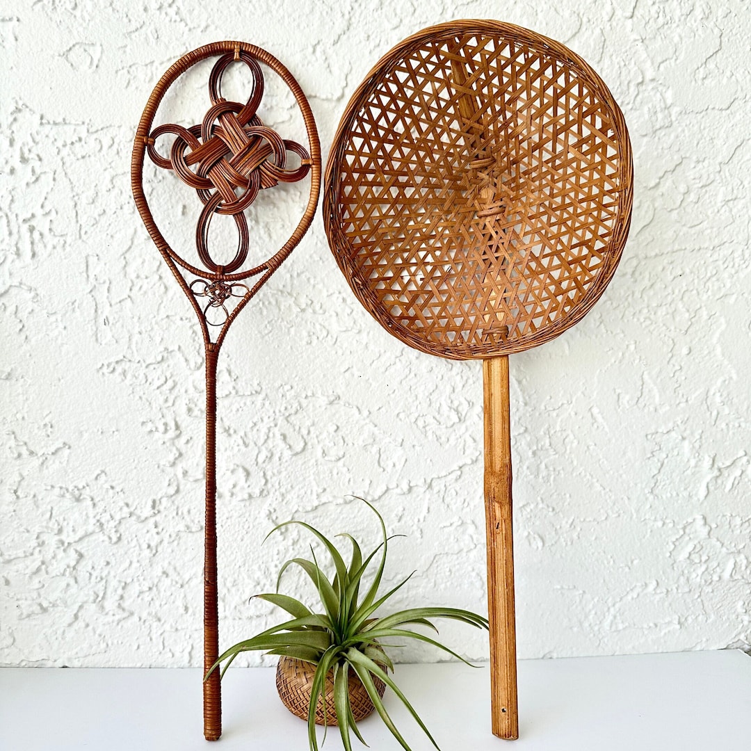 Vintage Wicker Bamboo Ladle and Rug Beater, Wall Decor - Etsy