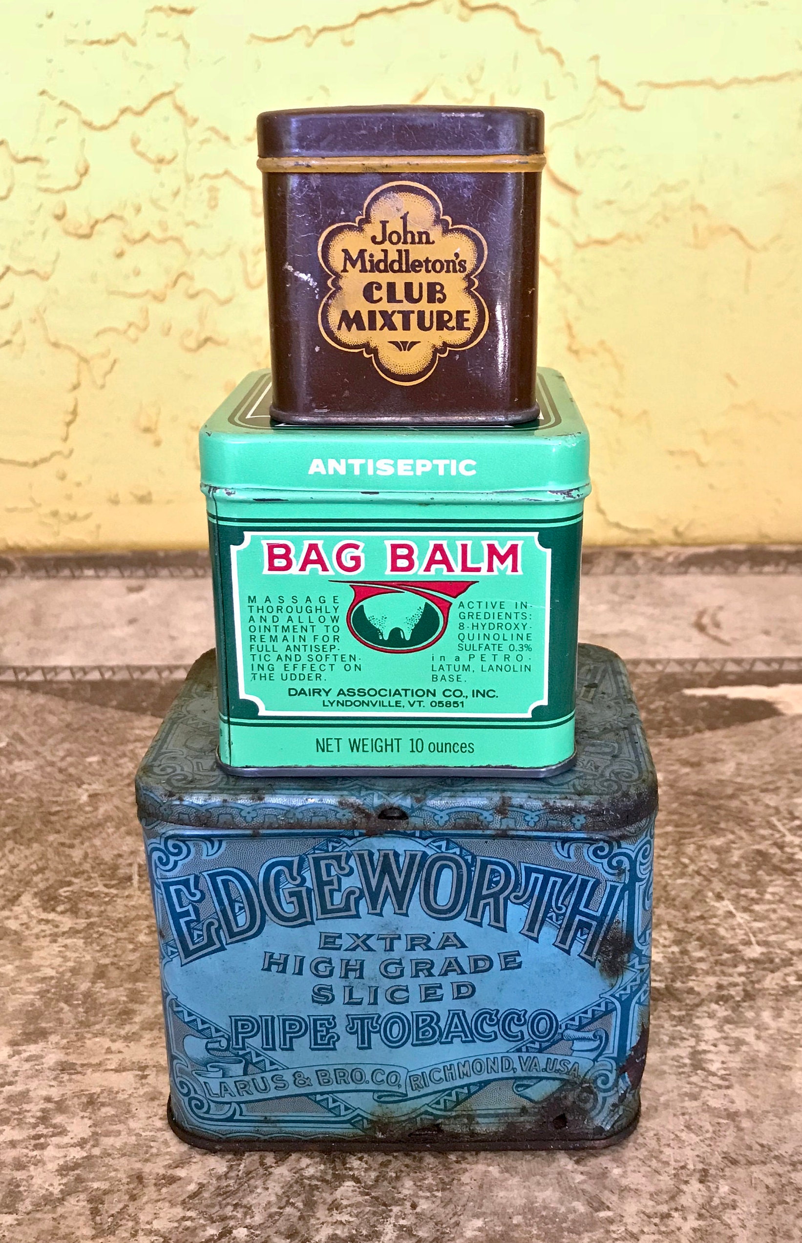 Vintage Tobacco Tin Collection of 3 Edgeworthjohn | Etsy