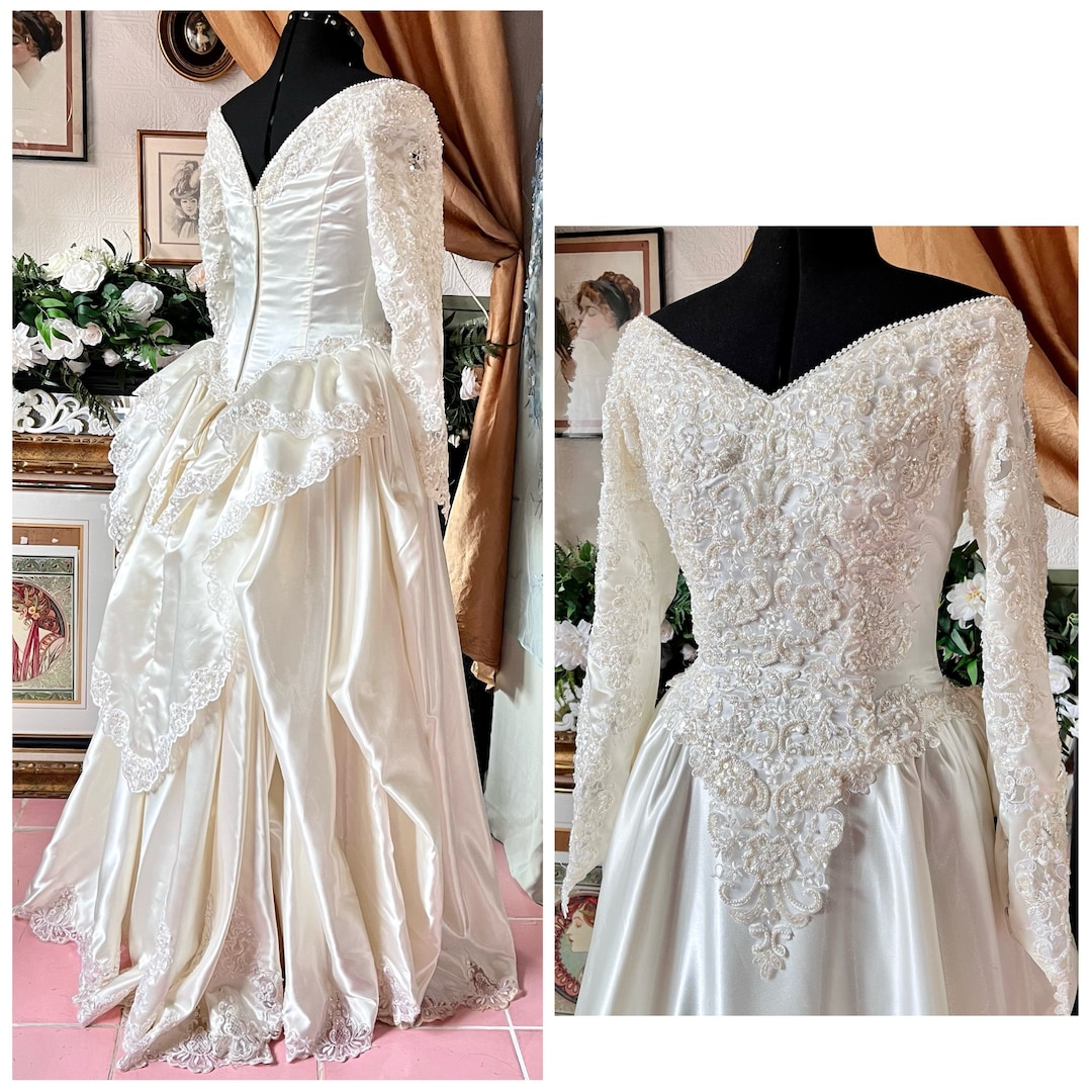 Demetrios Designer 1994 off Shoulder Vintage Wedding Dress - Etsy