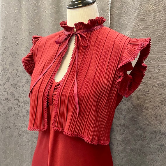 Deep Maroon Red Maxi Dress with Matching Cropped Jack… - Gem