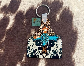 Cow Tag Key Chain | Etsy