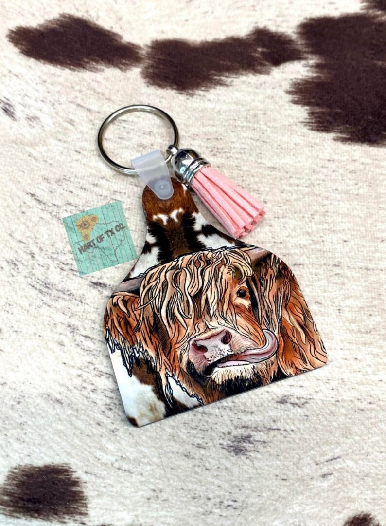 Highland Cow Key Chain - Etsy
