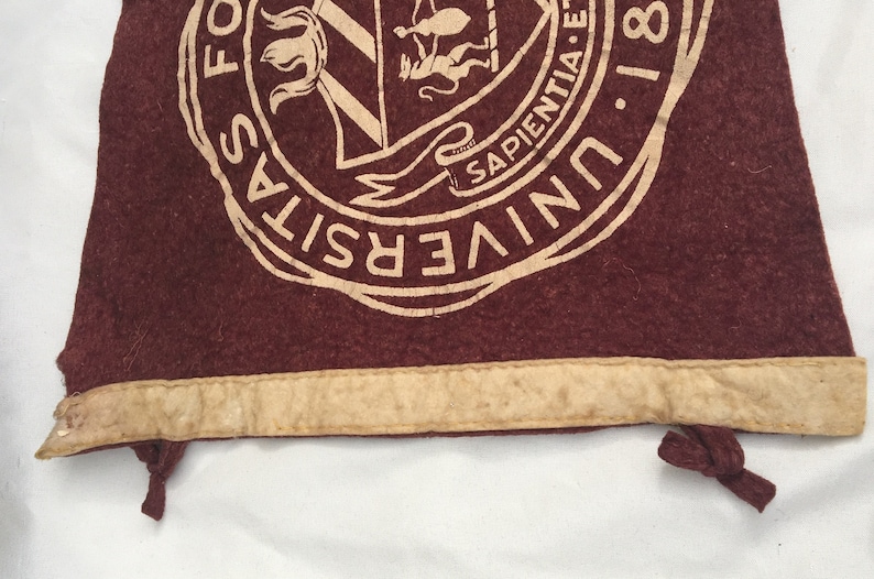 Rare 1930s / 1940s Fordham Vintage Pennant Banner 1841 Logo Good ...