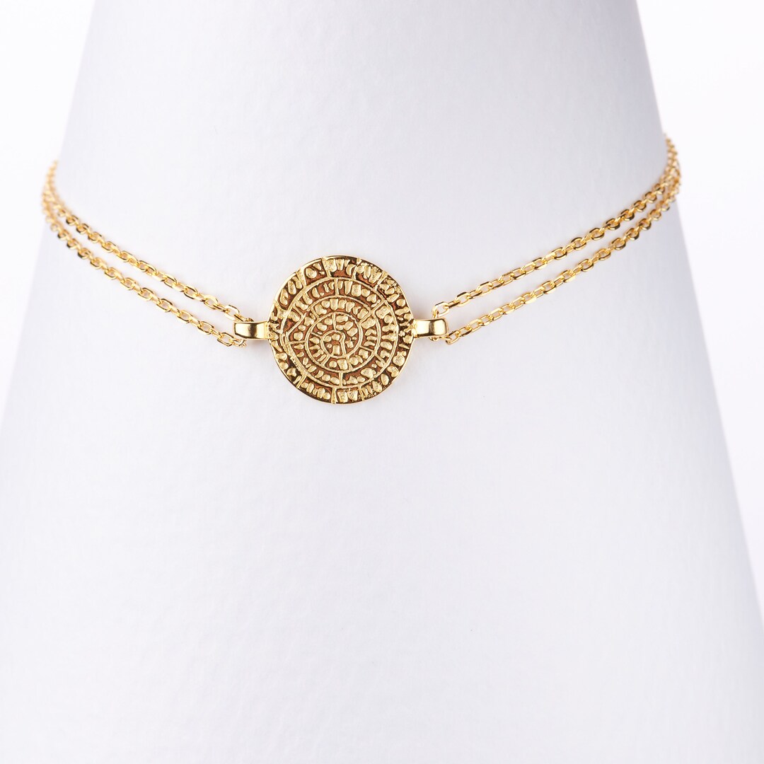 Unisex Phaistos Disc Armband Zweiseitige Münze / Silber 925 / Antiker ...