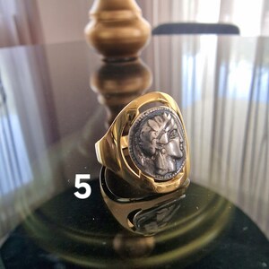 Sterling Silver 925 Gold Plated Athena Goddes Rings/ Greek Ancient ...