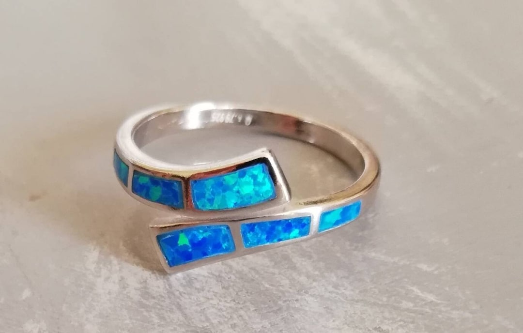 Blue Opal Ring/ Greek Jewellery/greco Style/ Silver925/ Adjustable ...