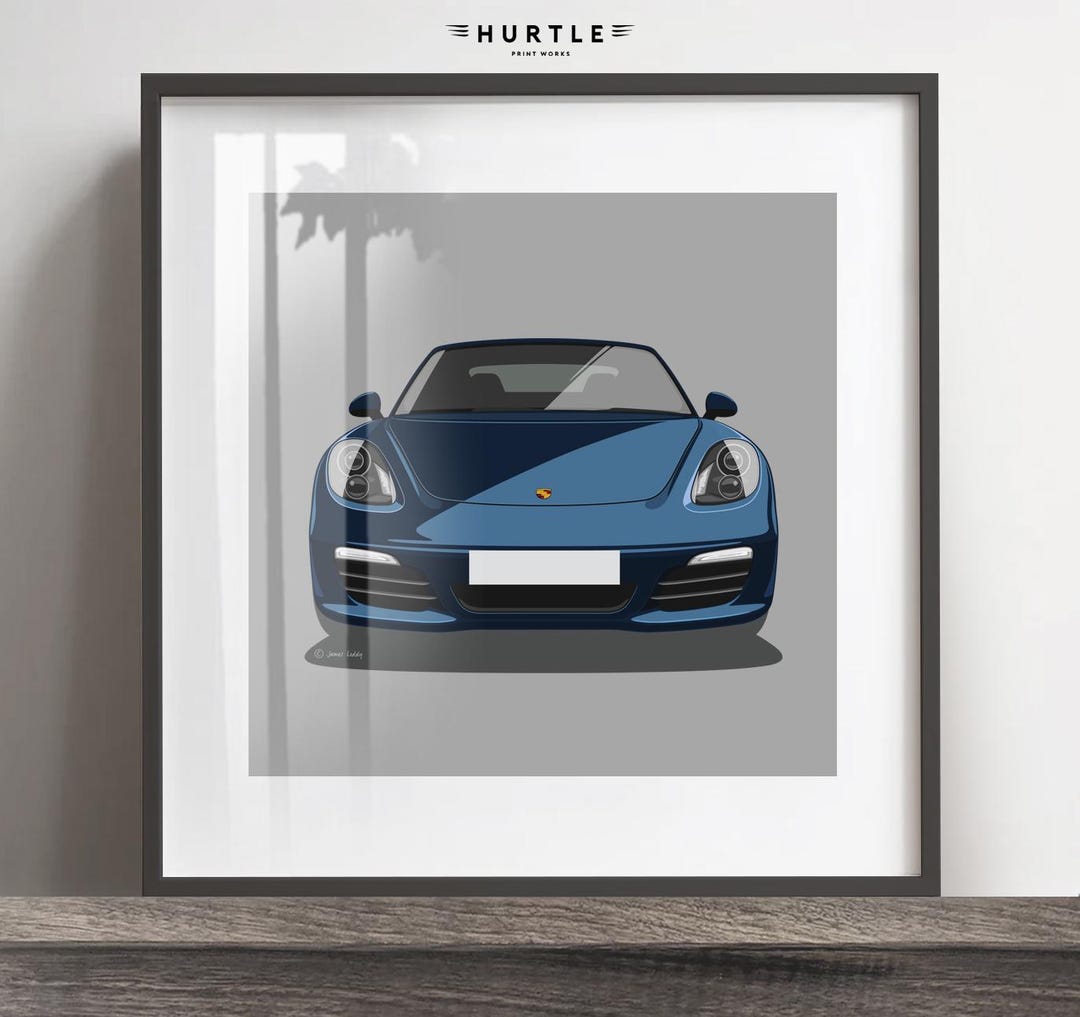 Porsche Boxster S Artwork Print, Add Colour and Reg, Print, Classic Car ...
